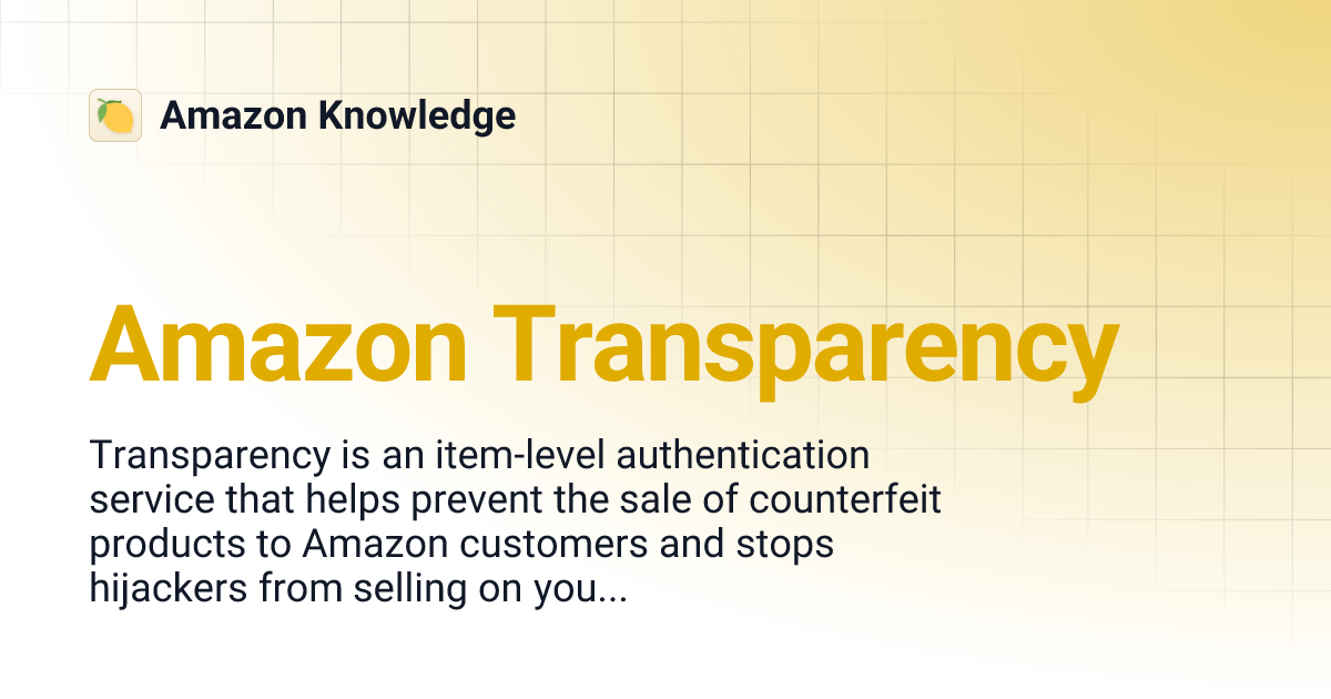 Amazon Transparency | Amazon Knowledge
