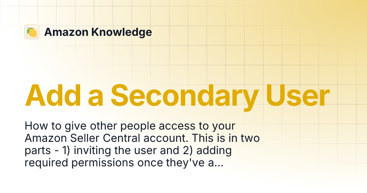 Add a Secondary User | Amazon Knowledge